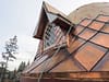 Copper shingles on turret with dormer - Spengler Industries