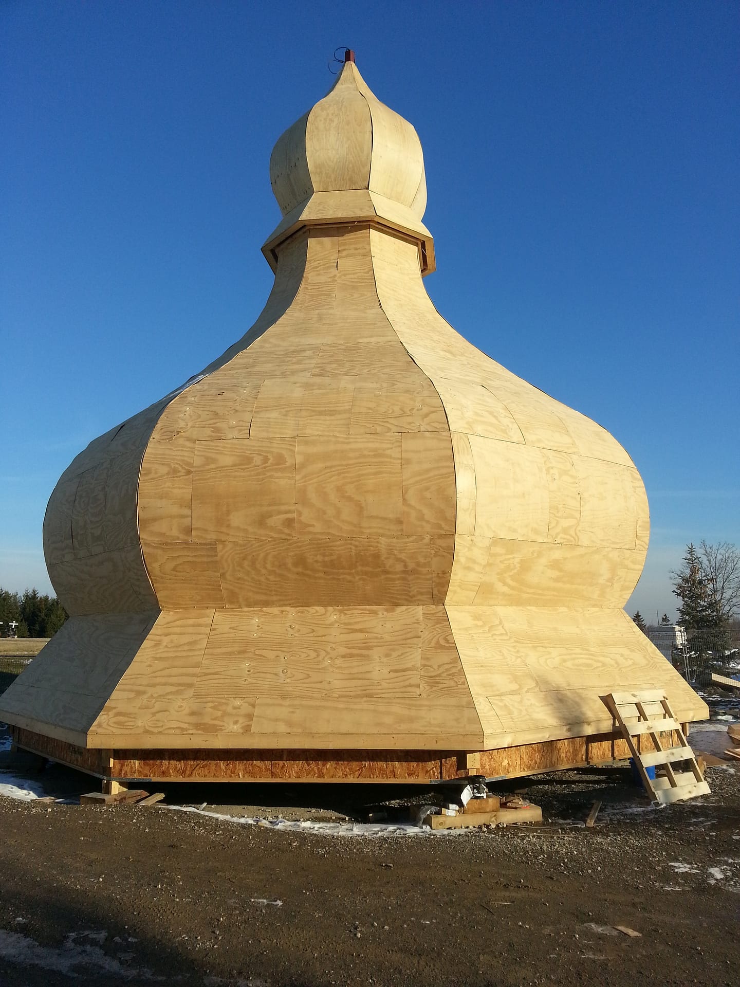 Copper Onion Domes on Church - Spengler Industries